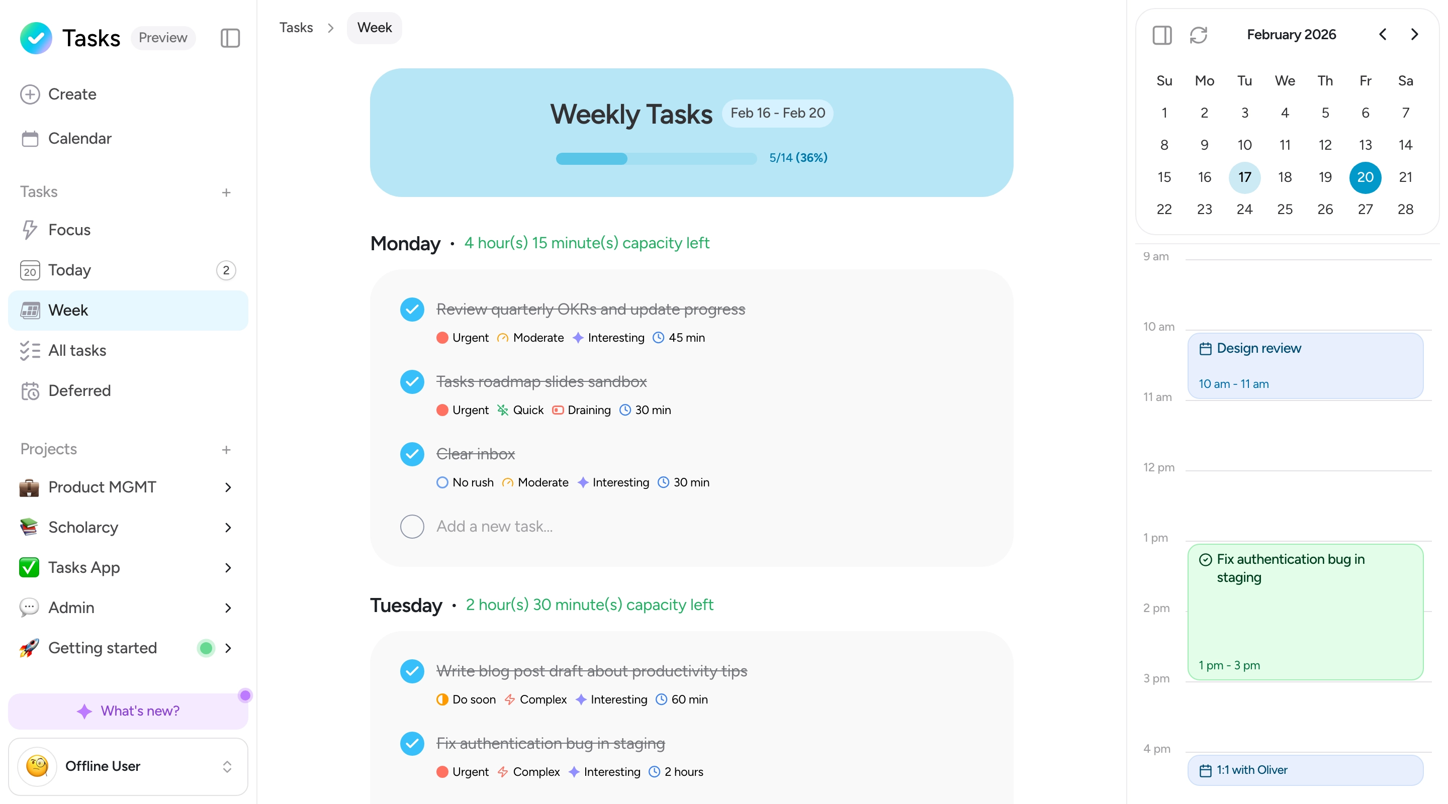 Tasks